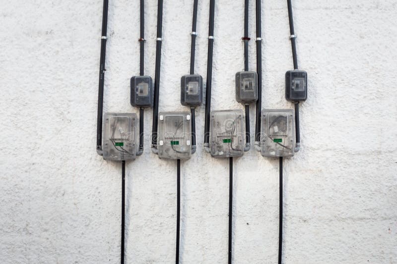 Energy Frames on Old White Wall Stock Photo - Image of electronics ...