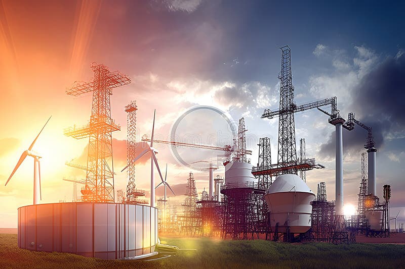 Energy Future Sources Concept. Energy Supply. Generative AI Stock ...