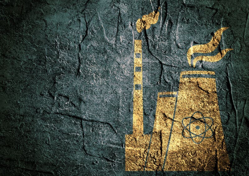 Energy Generation Atom Station on Grunge Concrete Background Stock ...