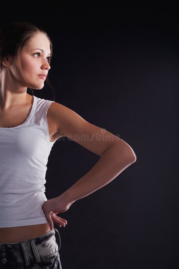 Energy girl stock image. Image of lady, party, jeans - 17325457