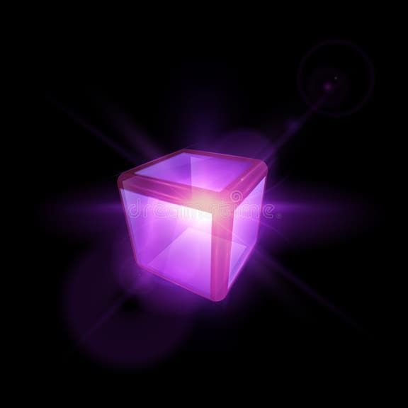 Energy Glow Cube Block Vector Design, Shiny Blue Neon 3D Square Shape ...