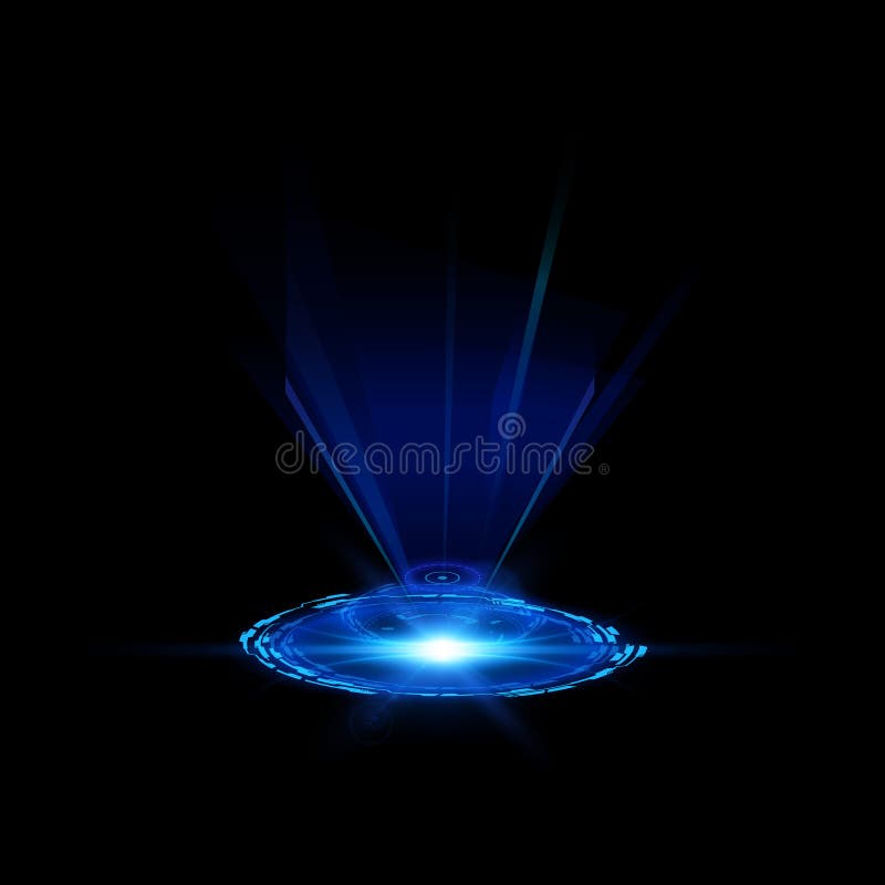 Energy Glow Round Virtual Projection Vector Design, Shiny Blue Neon ...