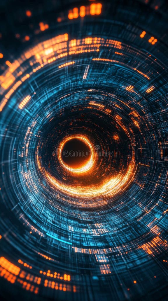 Energy from a Glowing Core, Digital Space, Abstract Art, Tech ...