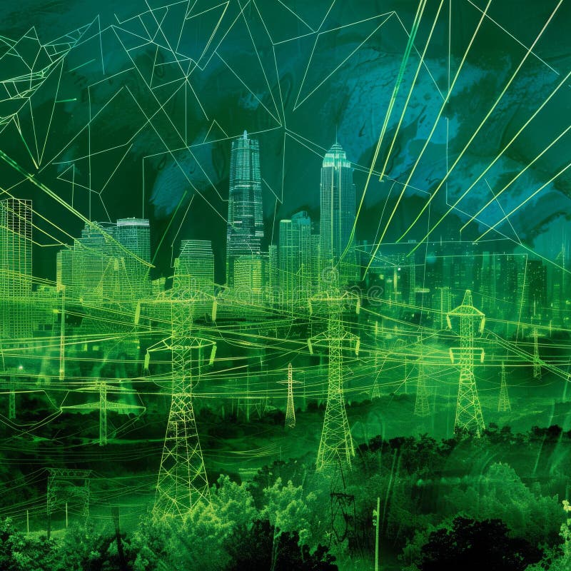Energy Grid and City Interface Concept Stock Image - Image of design ...