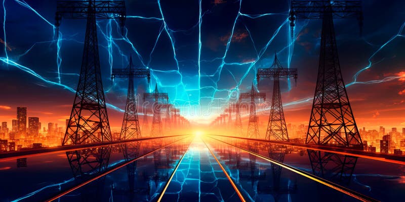 Energy Grid with Interconnected Power Lines and Renewable Energy ...