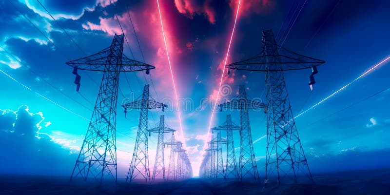 Energy Grid with Interconnected Power Lines and Renewable Energy ...