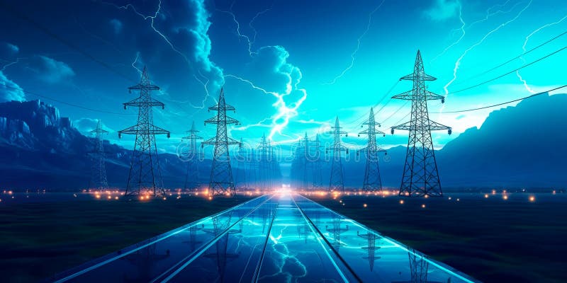 Energy Grid with Interconnected Power Lines and Renewable Energy ...