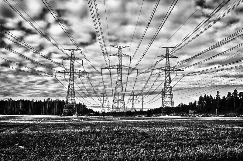 Energy Grid stock image. Image of white, technology, monochrome - 81297927