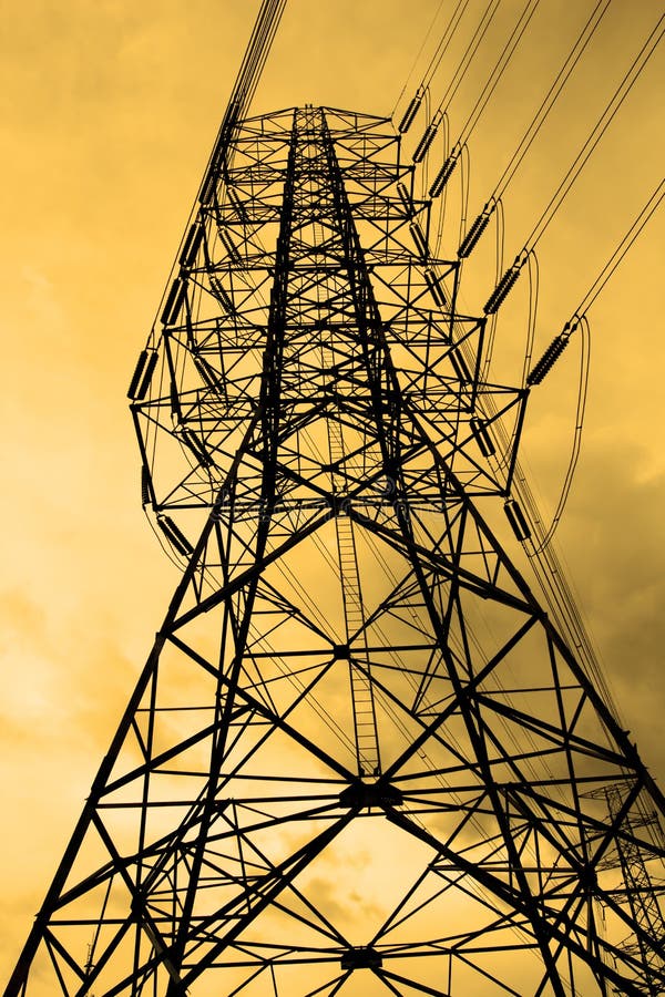 Energy and High Voltage Powerline Stock Photo - Image of pylon, supply ...