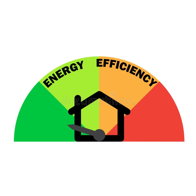 Energy House Arrow. House Heating. House Efficiency Scale. Vector ...