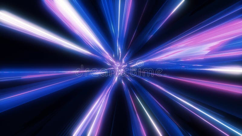 Energy Hyper Tunnel Purple Background with Neon Lights Stock Video ...