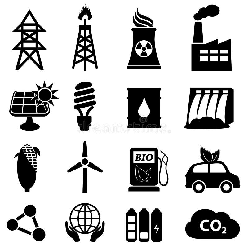 Energy icon set stock vector. Illustration of conservation - 26362609