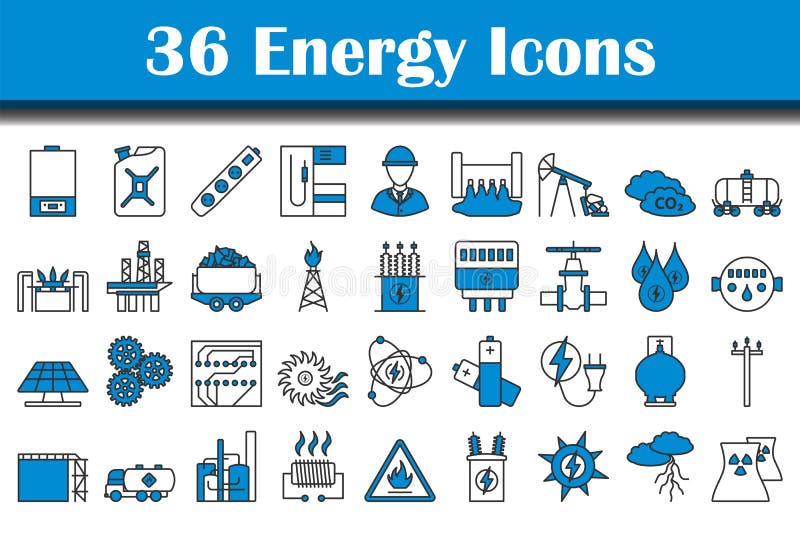 Energy Icon Set stock vector. Illustration of industry - 255221259