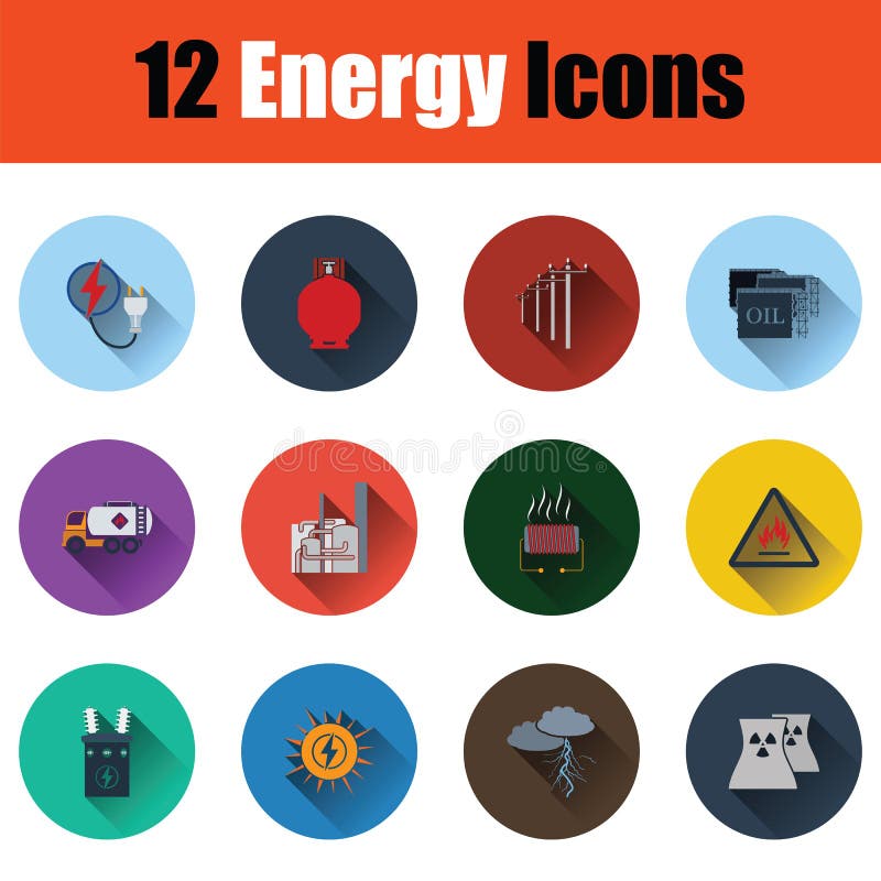 Energy icon set stock vector. Illustration of chemical - 142226959