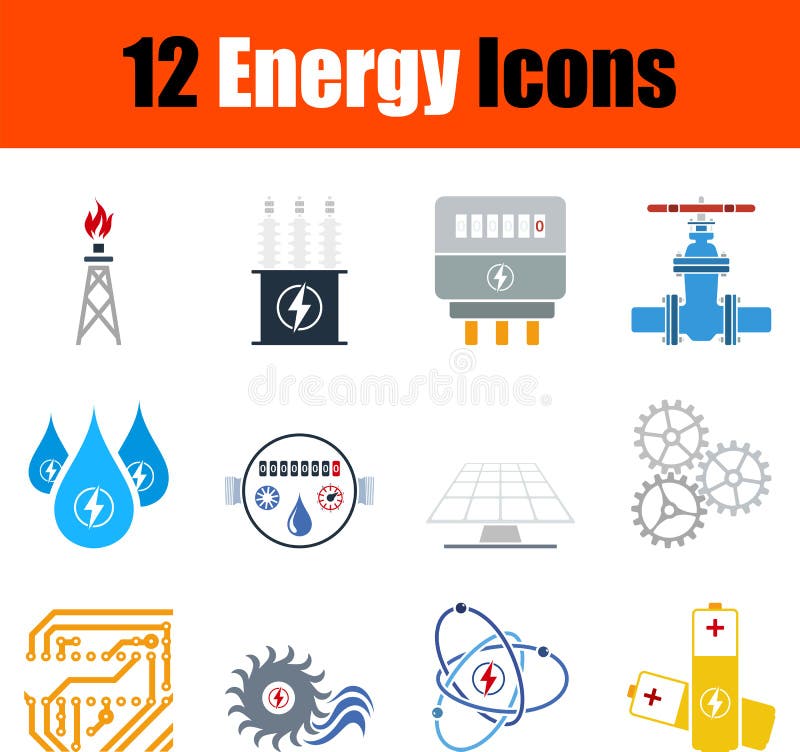 Energy Icon Set stock vector. Illustration of electricity - 207634983