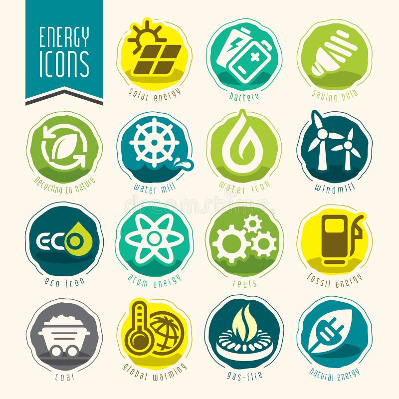 Energy icon set. stock vector. Illustration of petrol - 90905775