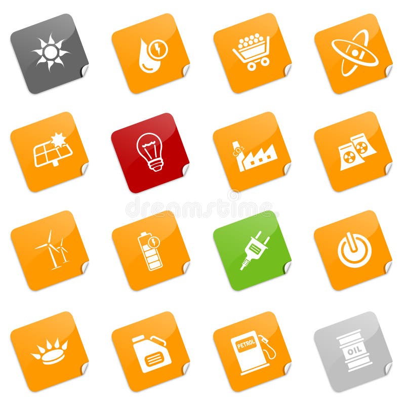 Energy icons stock vector. Illustration of fluorescence - 41399868