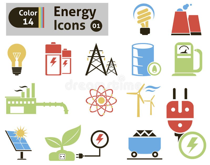Energy stock vector. Illustration of icons, panel, reactor - 35604226