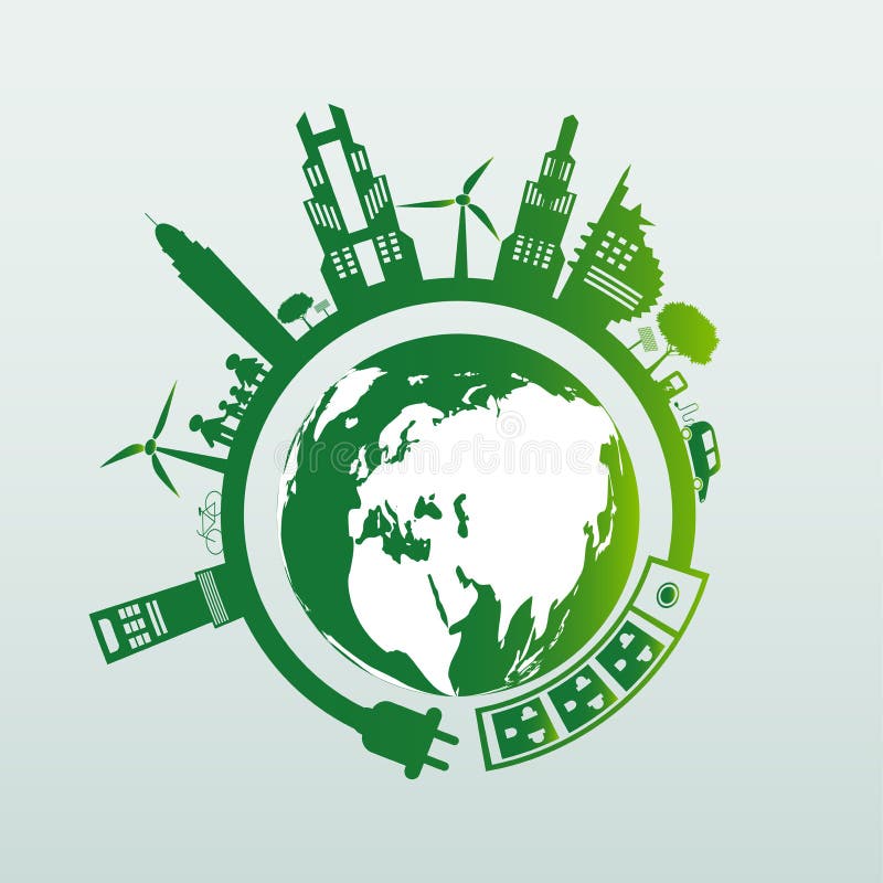 Energy Ideas Save the World Concept Power Plug Green Ecology Stock ...