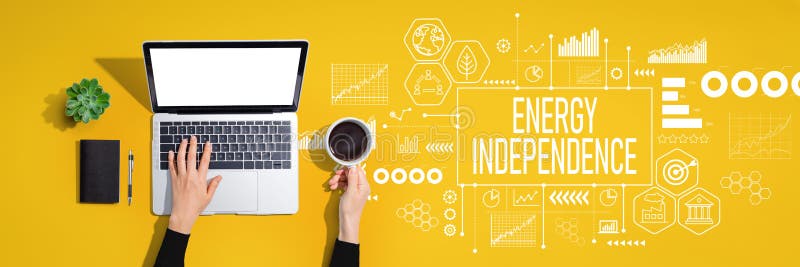 Energy Independence Concept with Person Using Laptop Computer Stock ... Energy Independence Concept with Person Using Laptop Computer Stock ...