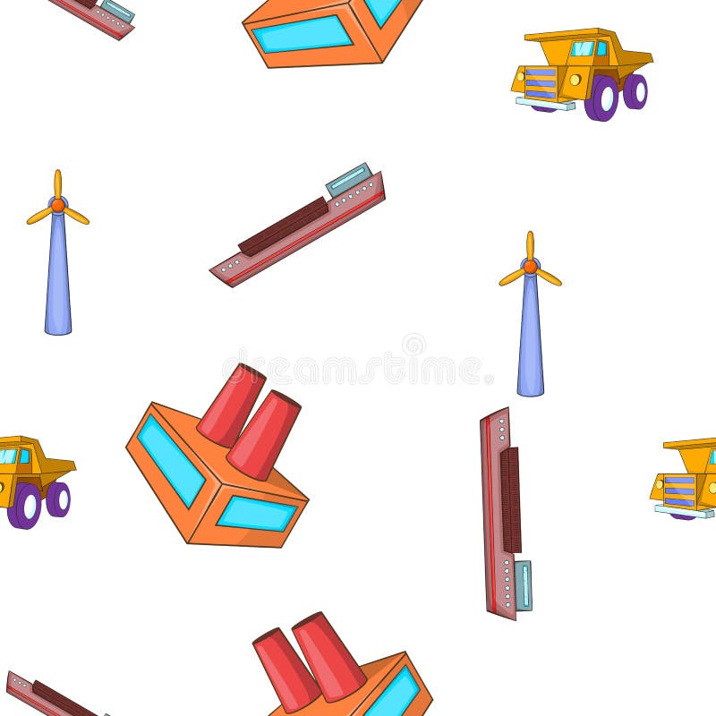 Energy Industry Pattern, Cartoon Style Stock Vector - Illustration of ...
