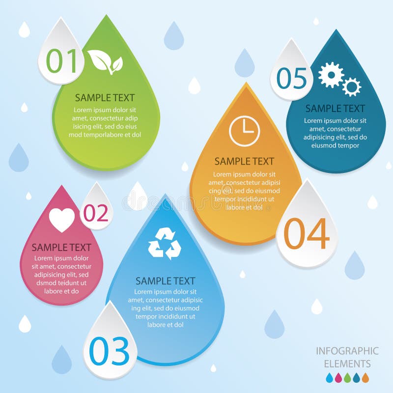 Umbrella and Rain Infographics Design Stock Vector - Illustration of ...