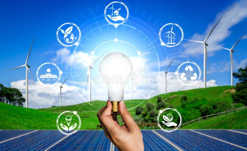 Energy Innovation Light Bulb Graphic Interface Stock Photo - Image of ...