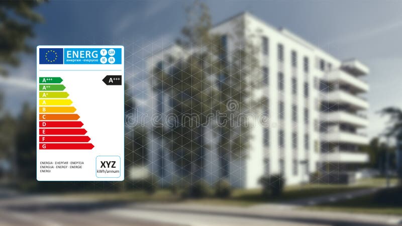 Energy Label in Front of Apartment Building As a Consumption Concept ...