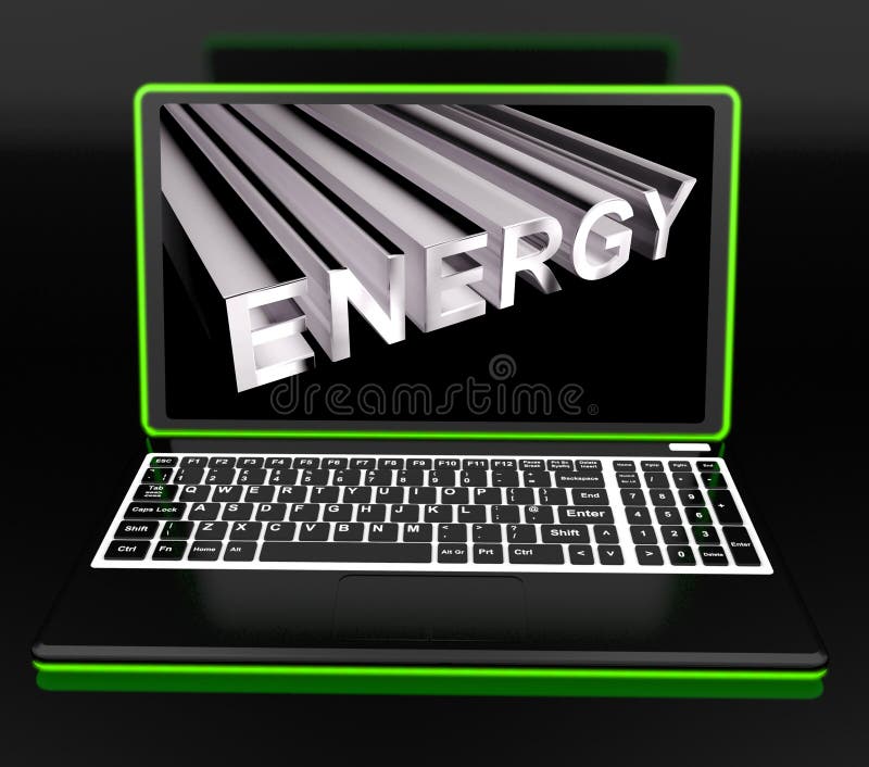 Energy on Laptop Showing Power Stock Illustration - Illustration of ...