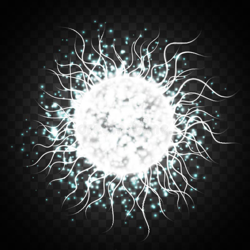 Energy Lightning with Explosion and Many Shine Particles Stock Vector ...