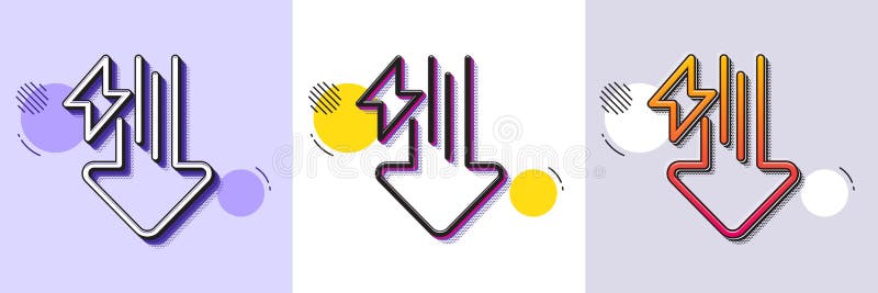 Energy Line Icon. Thunderbolt Sign. Power Consumption. Halftone Dotted ...