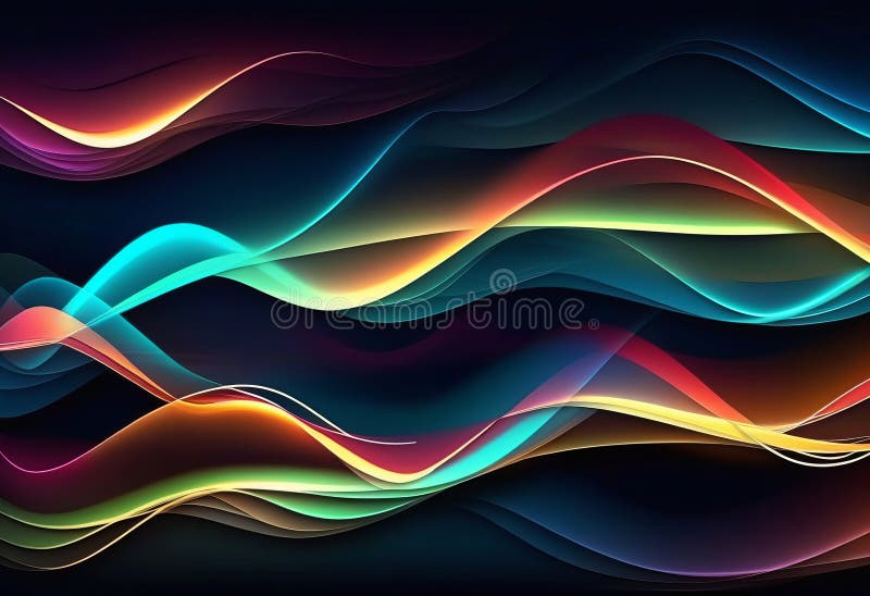 Energy Lines, Glowing Waves in the Dark, Abstract Background Stock ...
