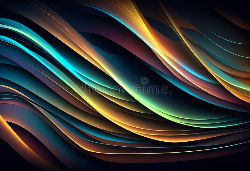 Energy Lines, Glowing Waves in the Dark, Vector Abstract Stock ...