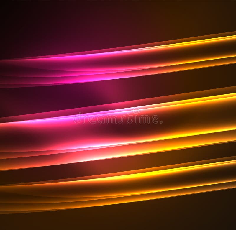 Energy Lines, Glowing Waves in the Dark, Vector Abstract Background ...