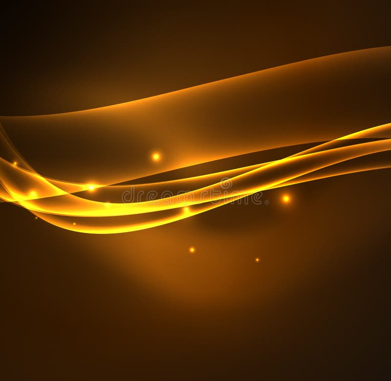 Energy Lines, Glowing Waves in the Dark, Vector Abstract Background ...