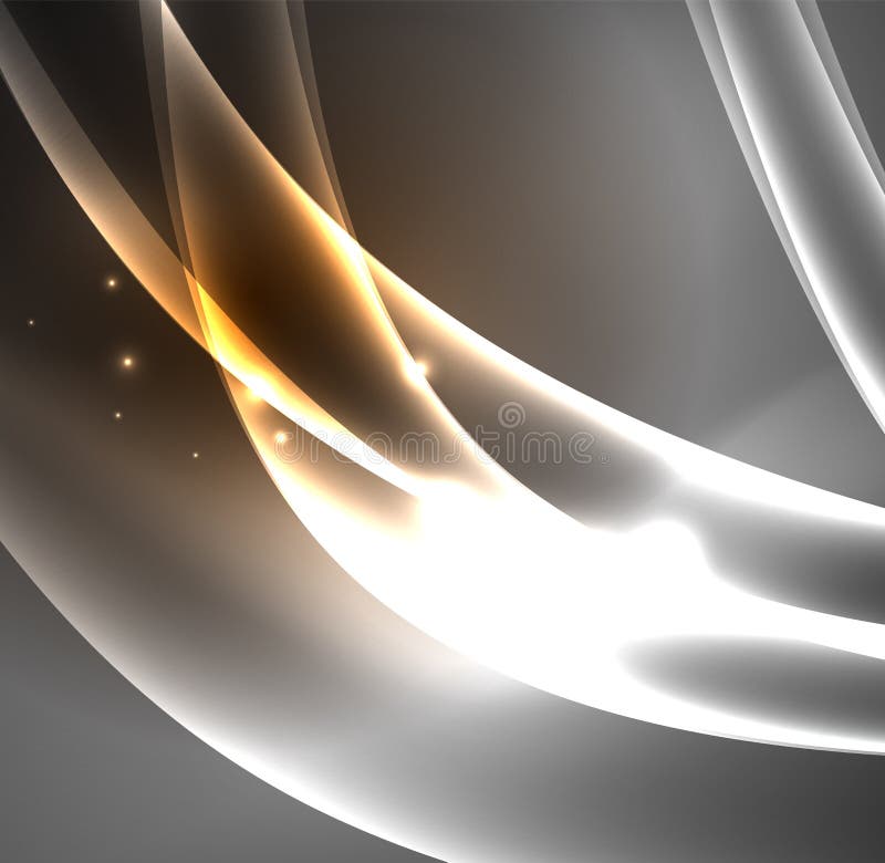 Energy Lines, Glowing Waves in the Dark, Vector Abstract Background ...
