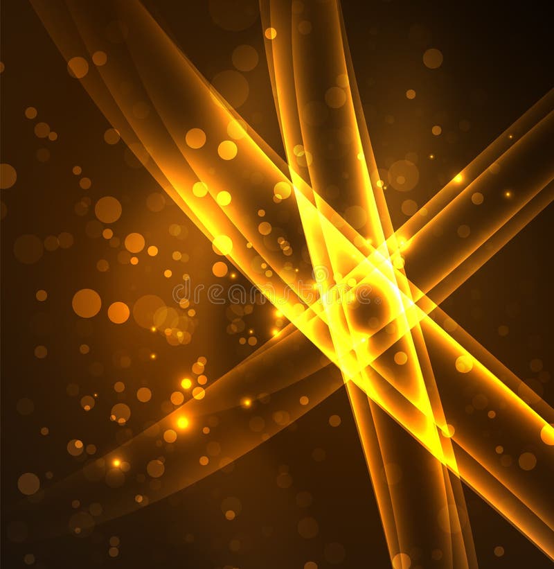 Energy Lines, Glowing Waves in the Dark, Vector Abstract Background ...