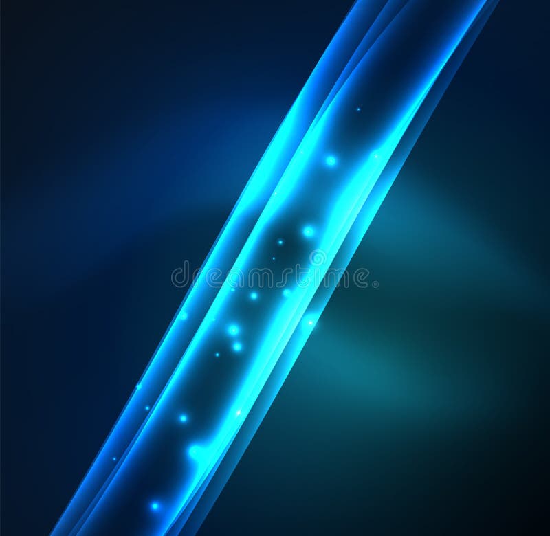 Energy Lines, Glowing Waves in the Dark, Vector Abstract Background ...