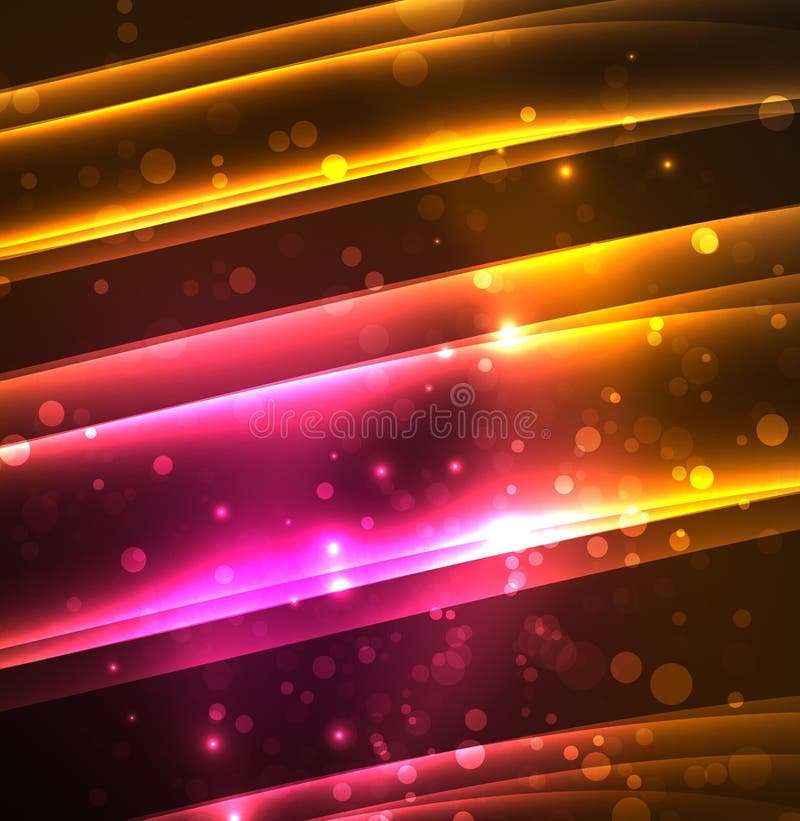 Energy Lines, Glowing Waves in the Dark, Vector Abstract Background ...