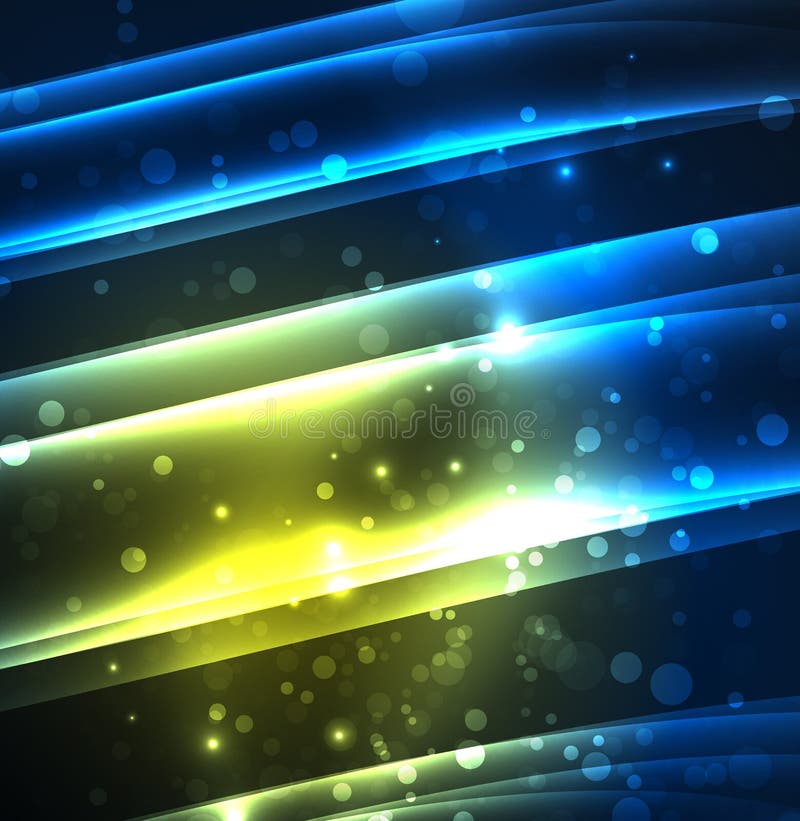 Energy Lines, Glowing Waves in the Dark, Vector Abstract Background ...