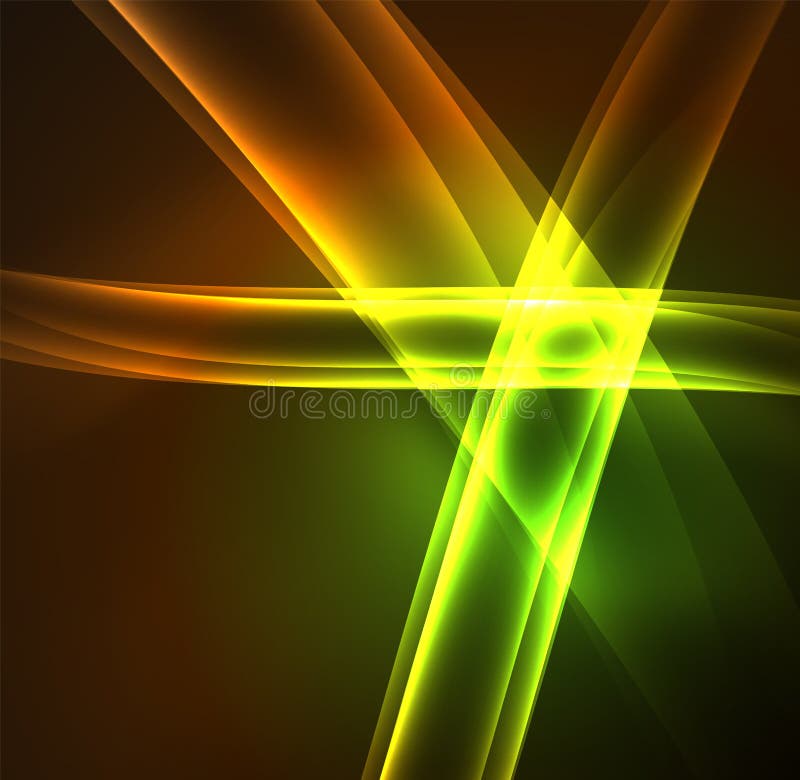 Energy Lines, Glowing Waves in the Dark, Vector Abstract Background ...