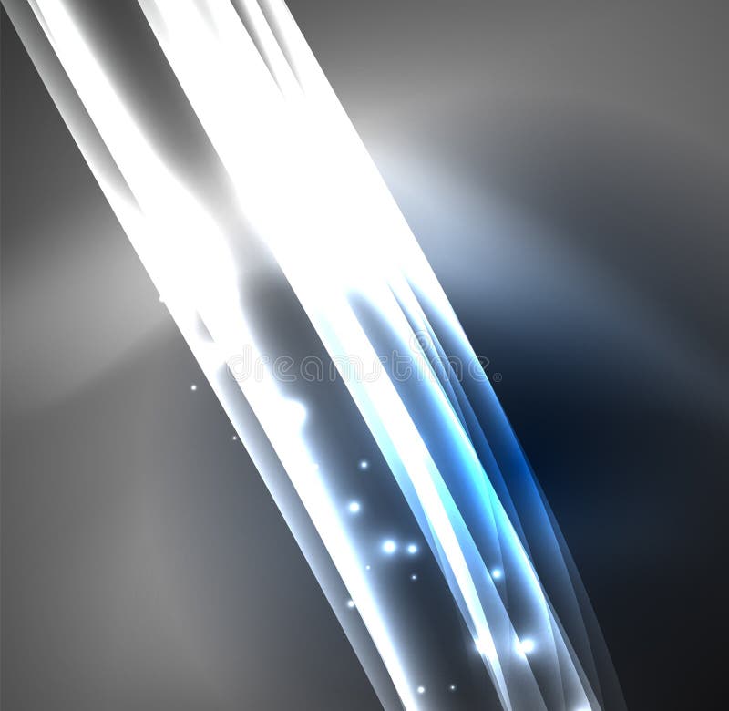 Energy Lines, Glowing Waves in the Dark, Vector Abstract Background ...