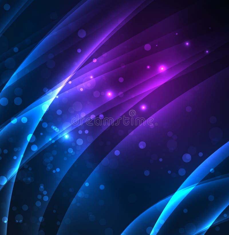 Energy Lines, Glowing Waves in the Dark, Vector Abstract Background ...
