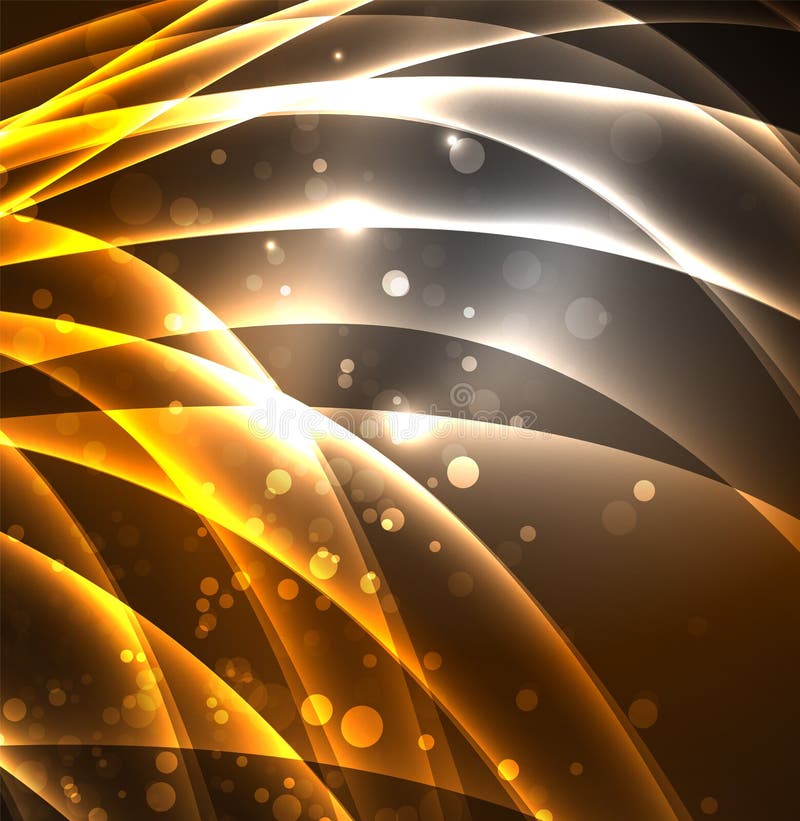 Energy Lines, Glowing Waves in the Dark, Vector Abstract Background ...