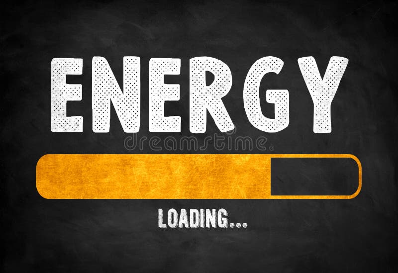 Energy Loading. Please Wait. Flat Design Illustration on Grey ...