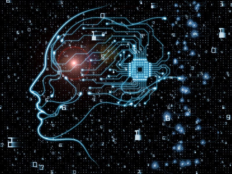 Energy of Machine Consciousness Stock Illustration - Illustration of ...