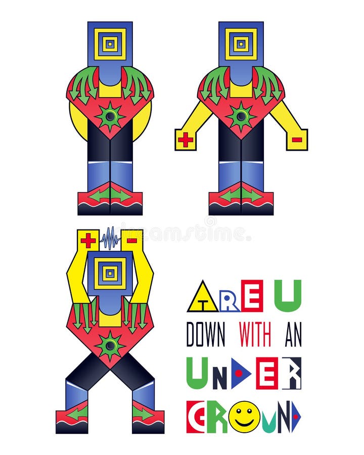 Energy Man. are You Down with an Underground? Stock Illustration ...