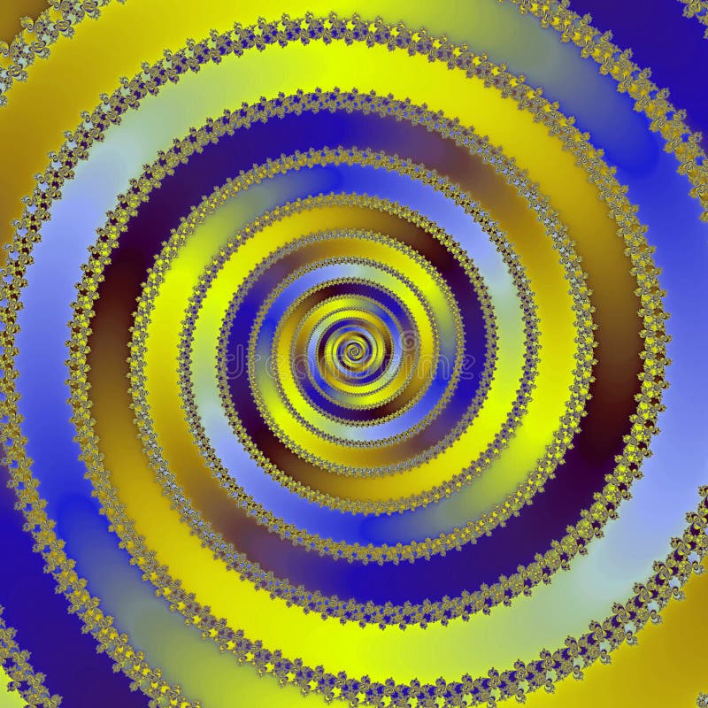 Energy Mandala in Yellow and Blue Colors Stock Illustration ...