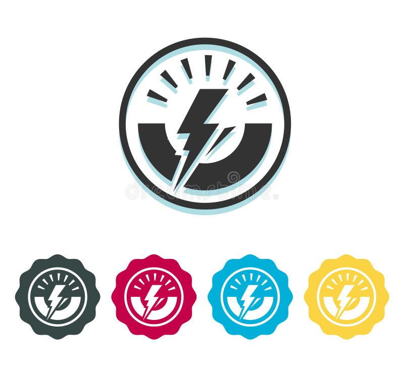 Energy Meter Icon with Lighting Bolt - Stock Icon Stock Illustration ...