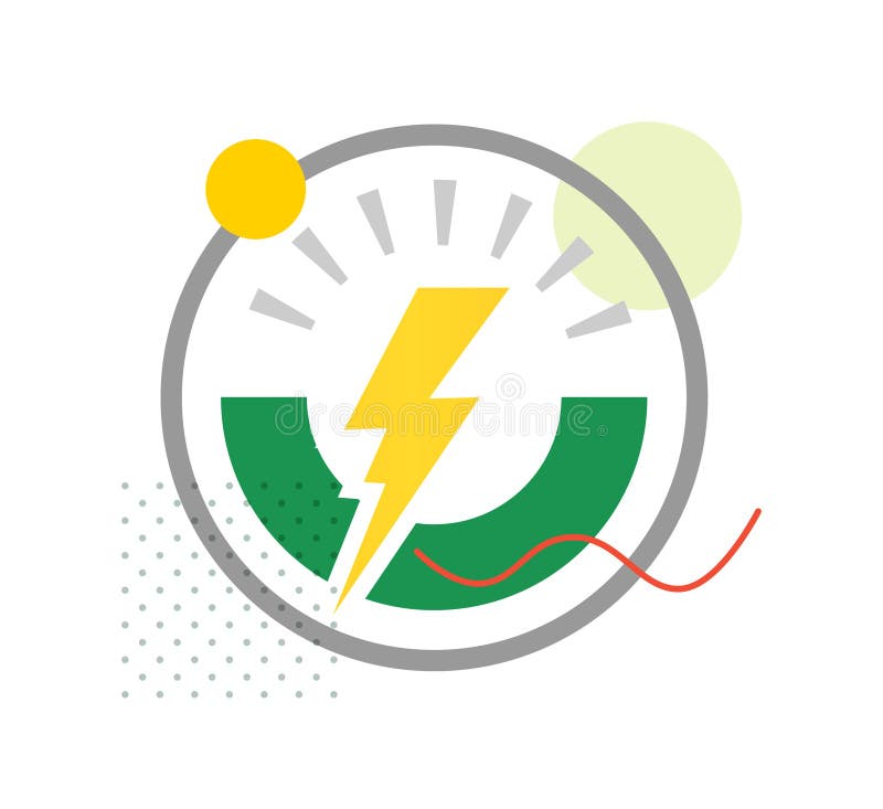 Energy Meter Icon with Lighting Bolt - Stock Icon Stock Illustration ...